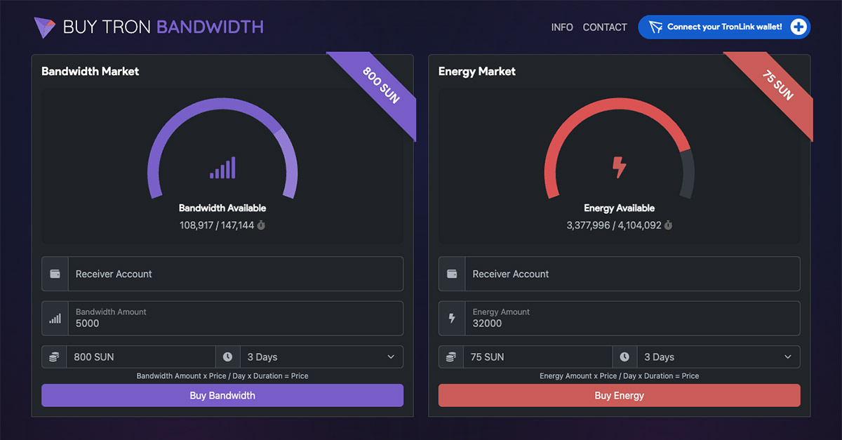 Buy Tron Bandwidth